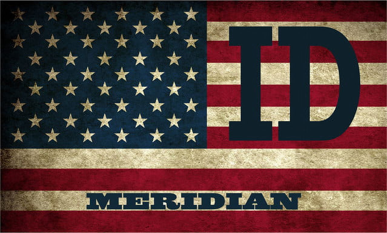 Meridian ID Idaho Ada County Vintage US Flag Decal Bumper Sticker 3M ...