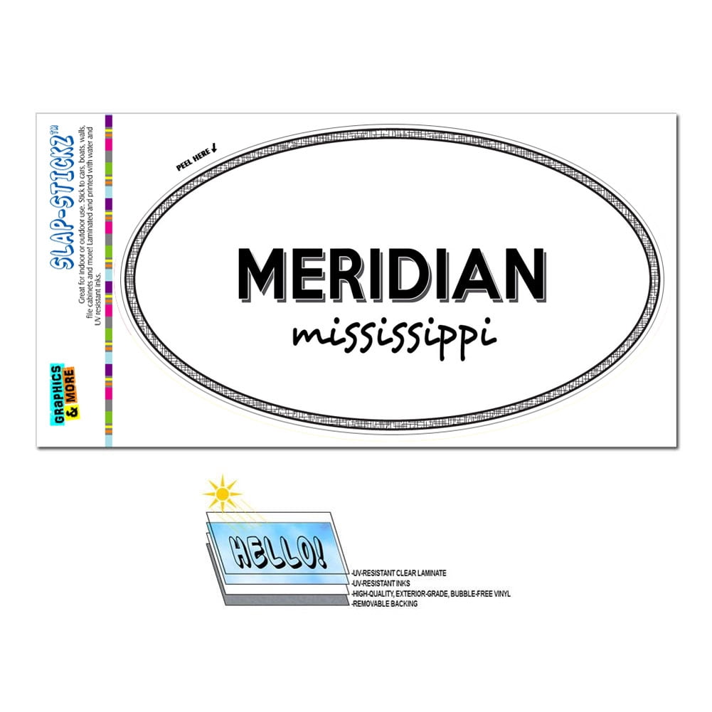 Meridian, MS - Mississippi - Black and White - City State - Oval ...