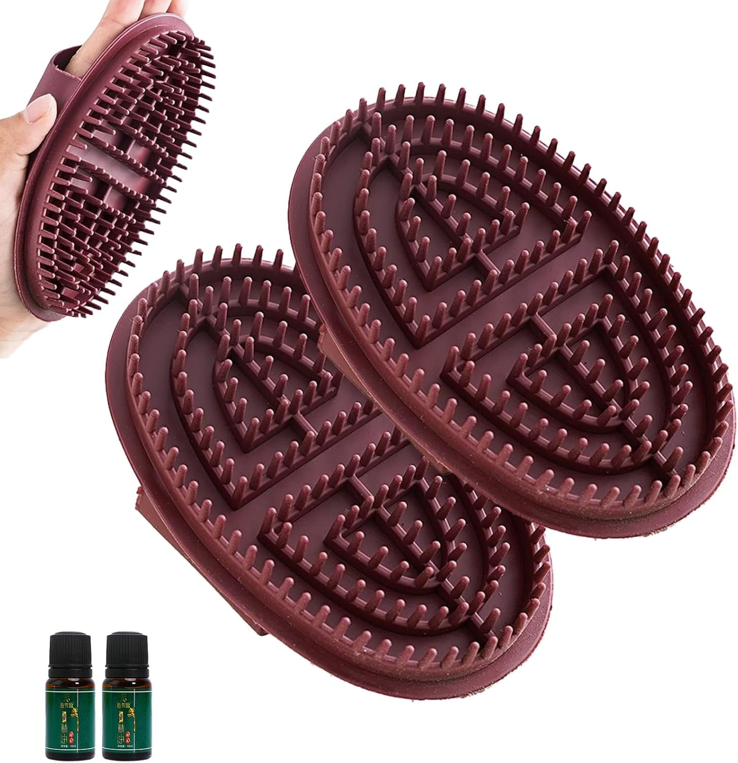 Meridian Massage Brush 2-Piece Set - Full-Body Relaxation Tool with ...