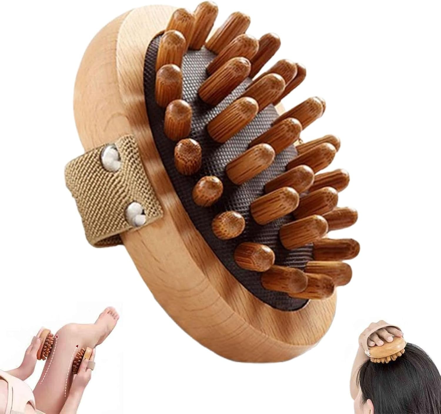 Meridian Pressure Brush Set, Handheld Wooden Massage Body Brush for ...