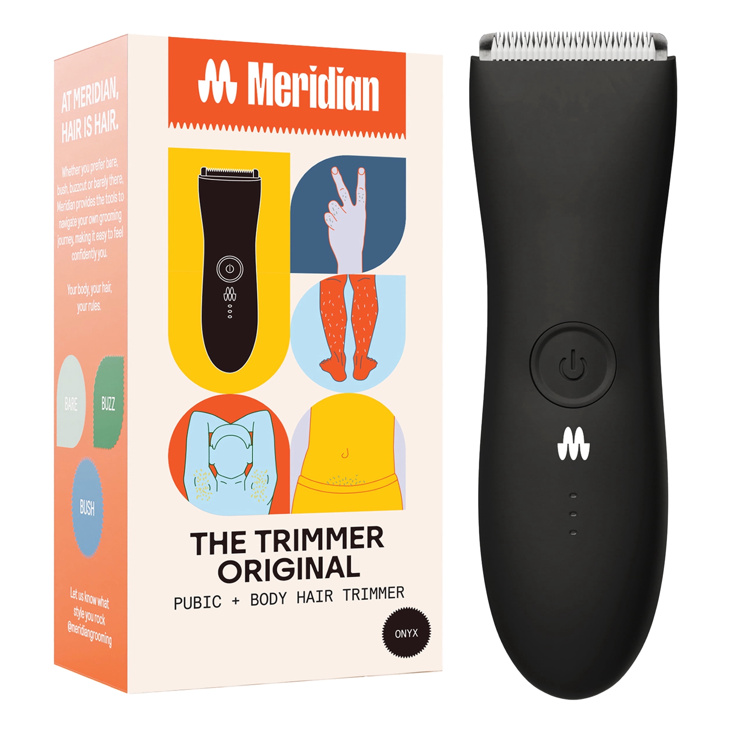 Meridian Trimmer Original Pubic & Body Hair Shaver, USB Rechargeable ...
