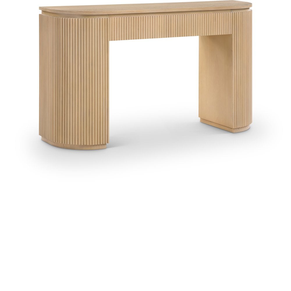 Meridina Furniture Astrid Natural Solid Wood And Oak Veneer Console ...