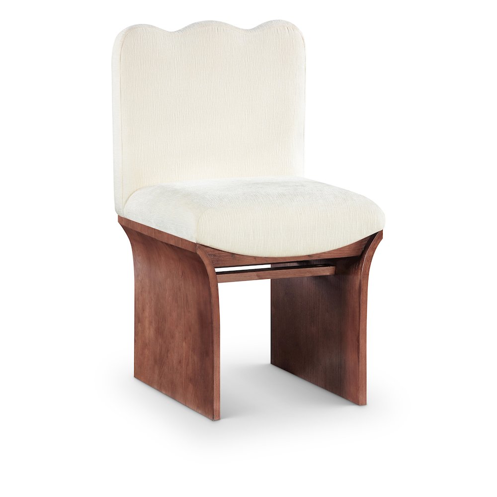 Meridina Furniture Shaw Cream Chenille Fabric Upholstered Dining Chair ...