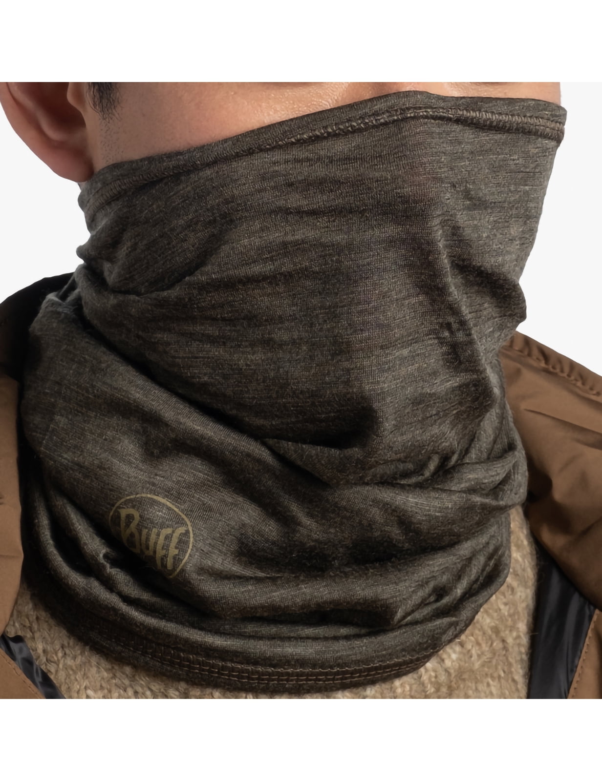Buff Merino Midweight Neck Warmer in Solid Bark - Walmart.com