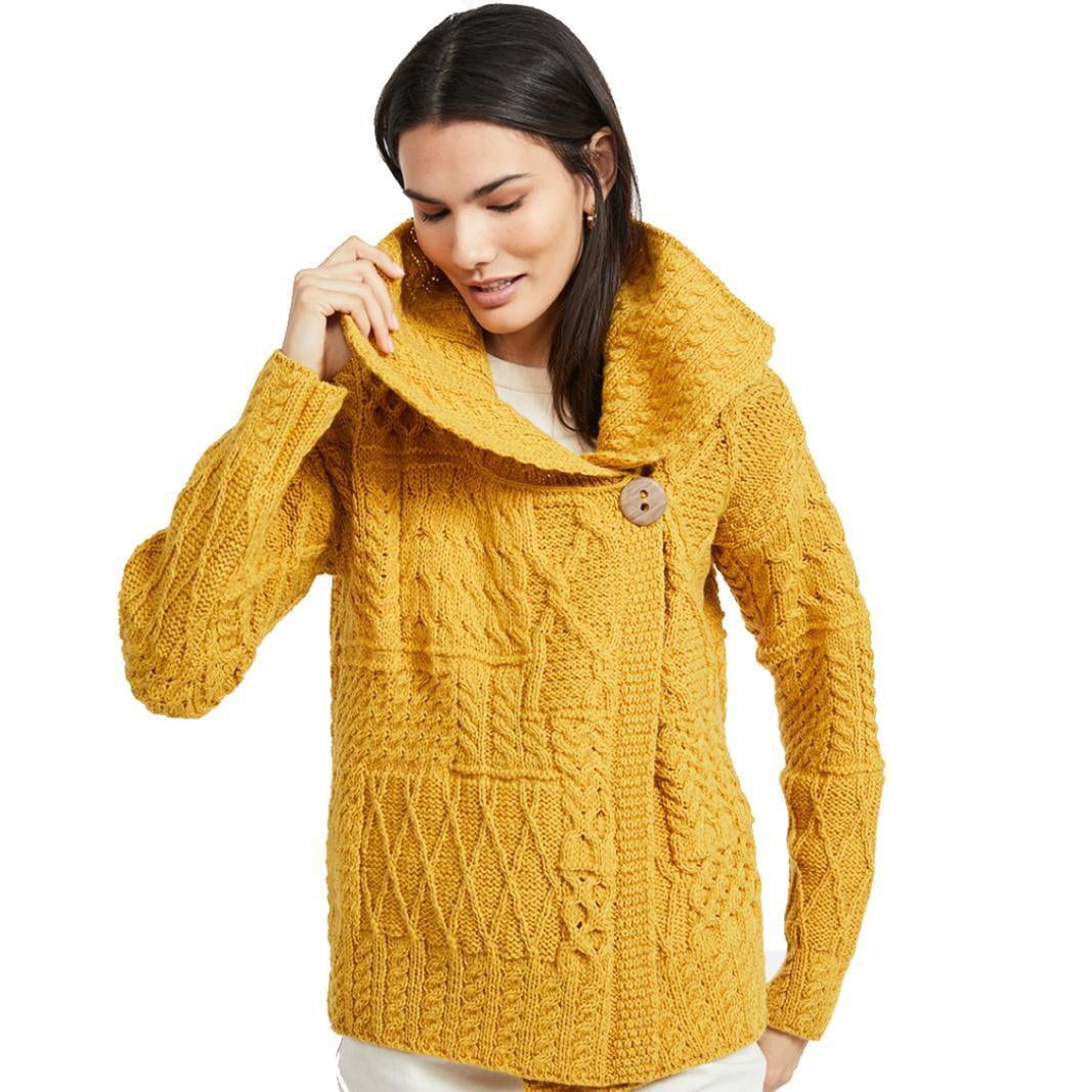 Merino Wool Cardigan for Women Made By Aran Woollen Mills - Walmart.com