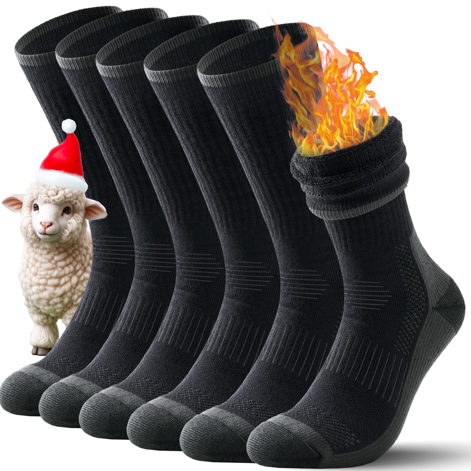Merino Wool Hiking Socks for Men & Women Performance Thermal Winter ...