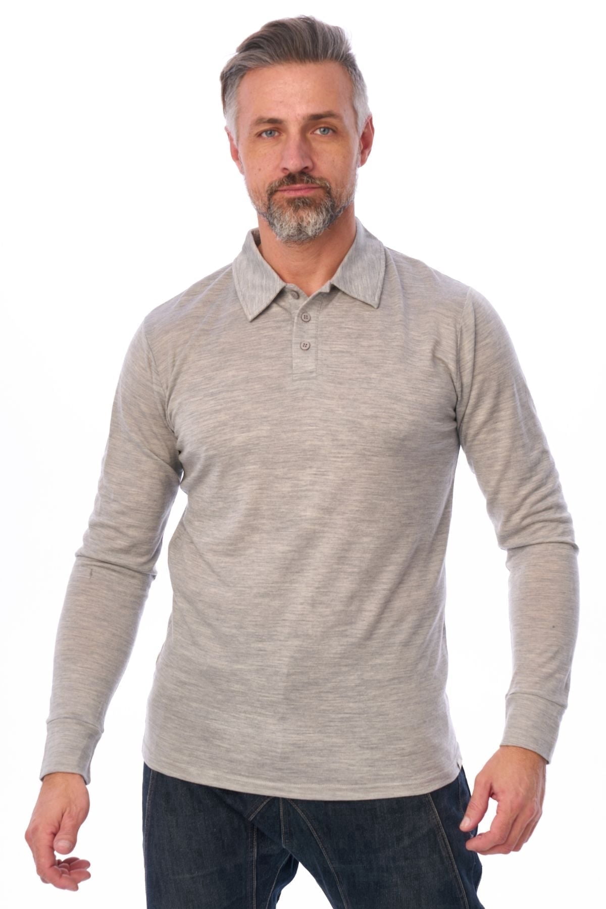 𝗕𝗥𝗘𝗔𝗧𝗛𝗔𝗕𝗟𝗘 Merino.tech Men’s Long Sleeve Polo Shirt - Merino Wool ...