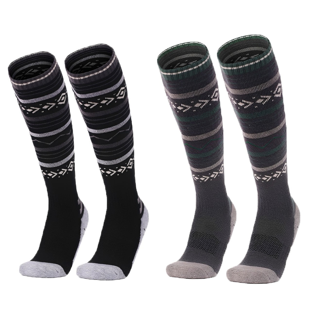 Merino Wool Ski Socks 2 Pack Cold Weather Socks for Snowboarding Snow ...