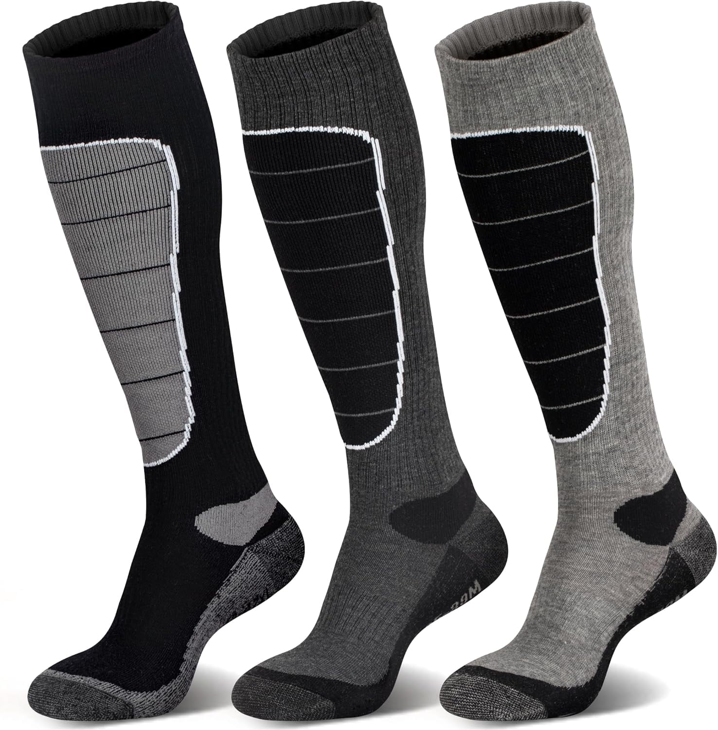 Merino Wool Ski Socks, Cold Weather Socks for Snowboarding, Snow ...