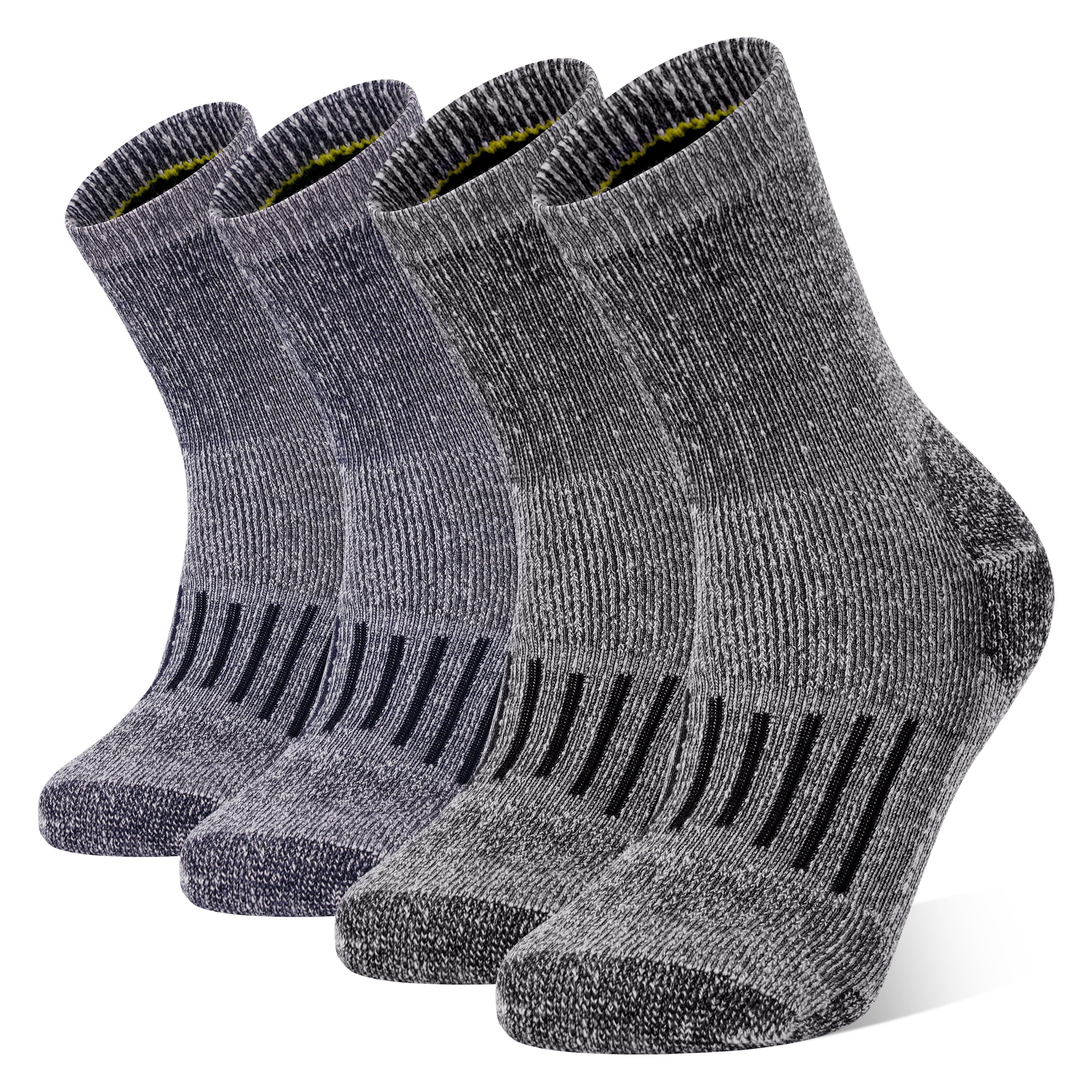 Merino Wool Socks for Men 2 Pairs Thermal Hiking Crew Socks Moisture ...