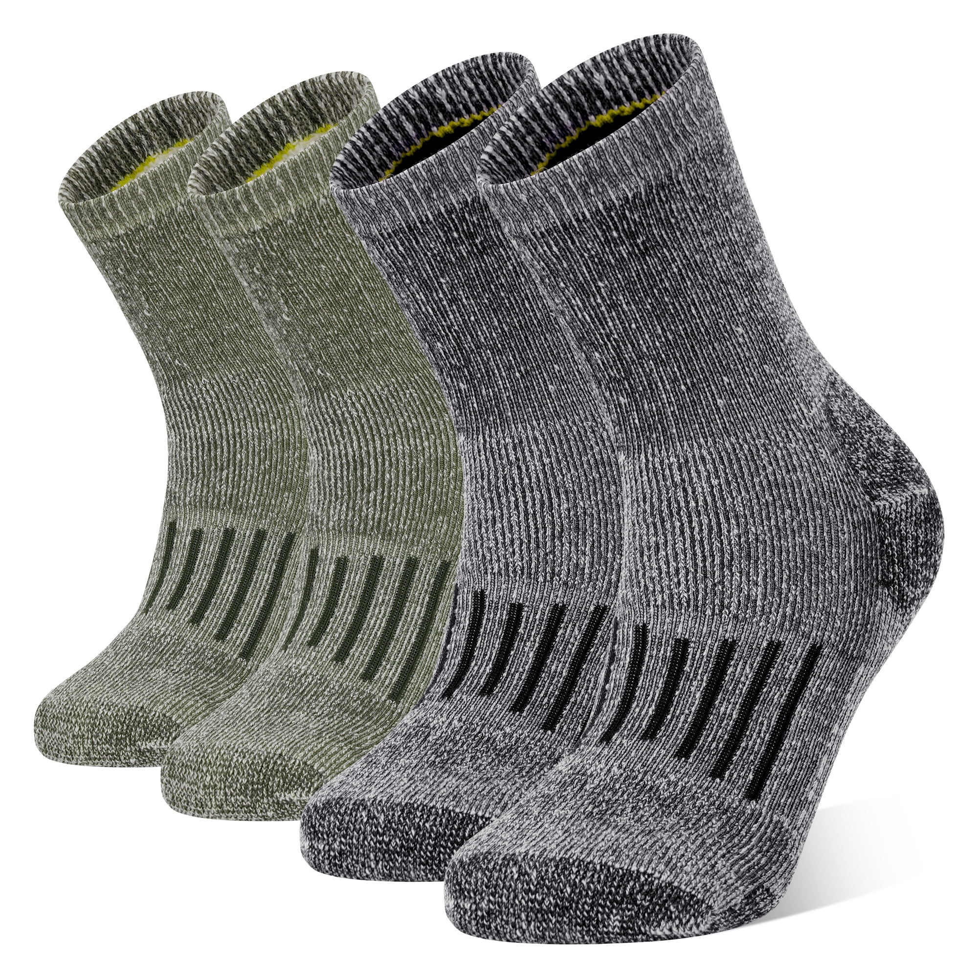 Merino Wool Socks for Men 2 Pairs Thermal Hiking Crew Socks Moisture ...