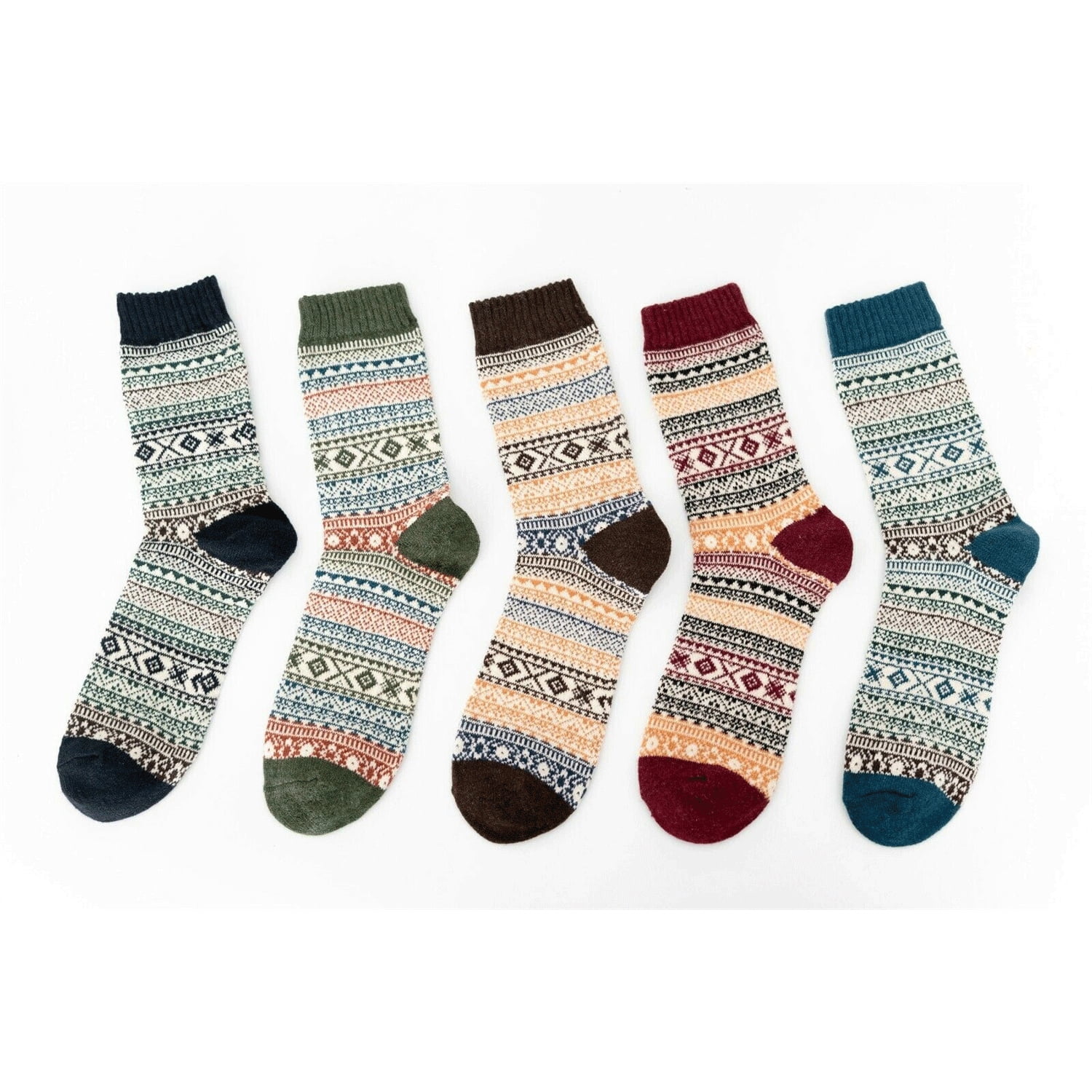 Merino Wool Socks for Women Hiking Thermal Warm Thick Knit Cozy Fuzzy ...
