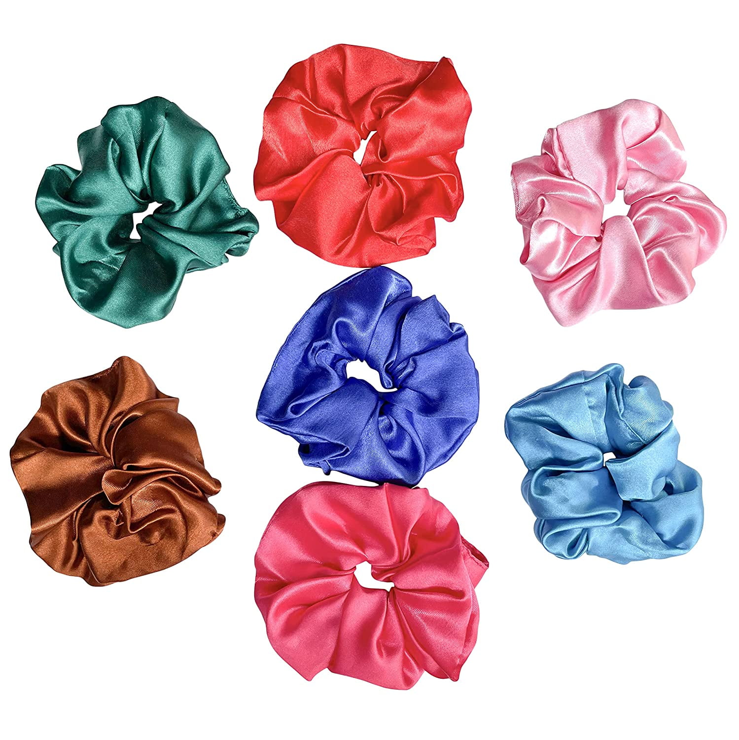 Merise Silk Satin Scrunchies Ponytail Holders For Women/Girls SAME 7 ...