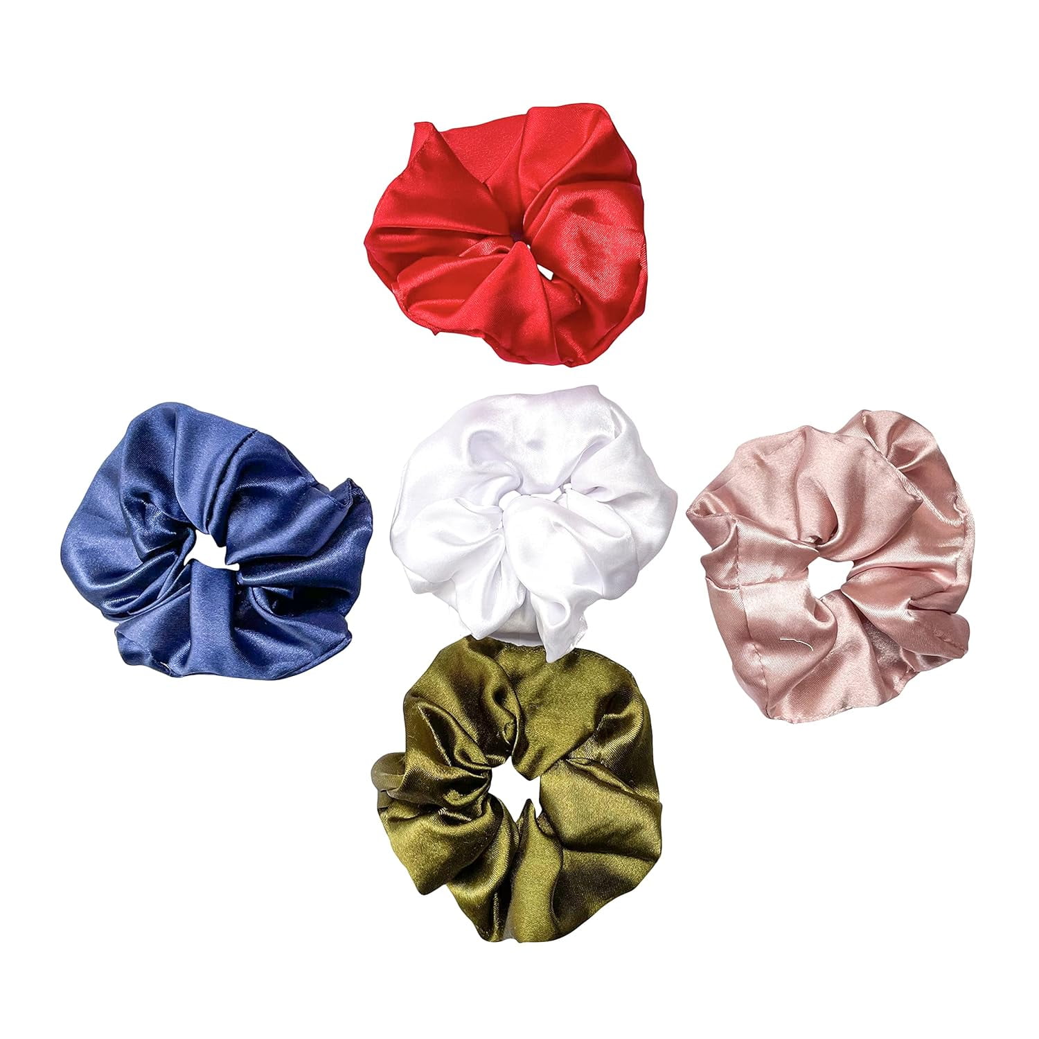 Merise Silk Satin Scrunchies Ponytail Holders For Women/Girls SAME 5 ...