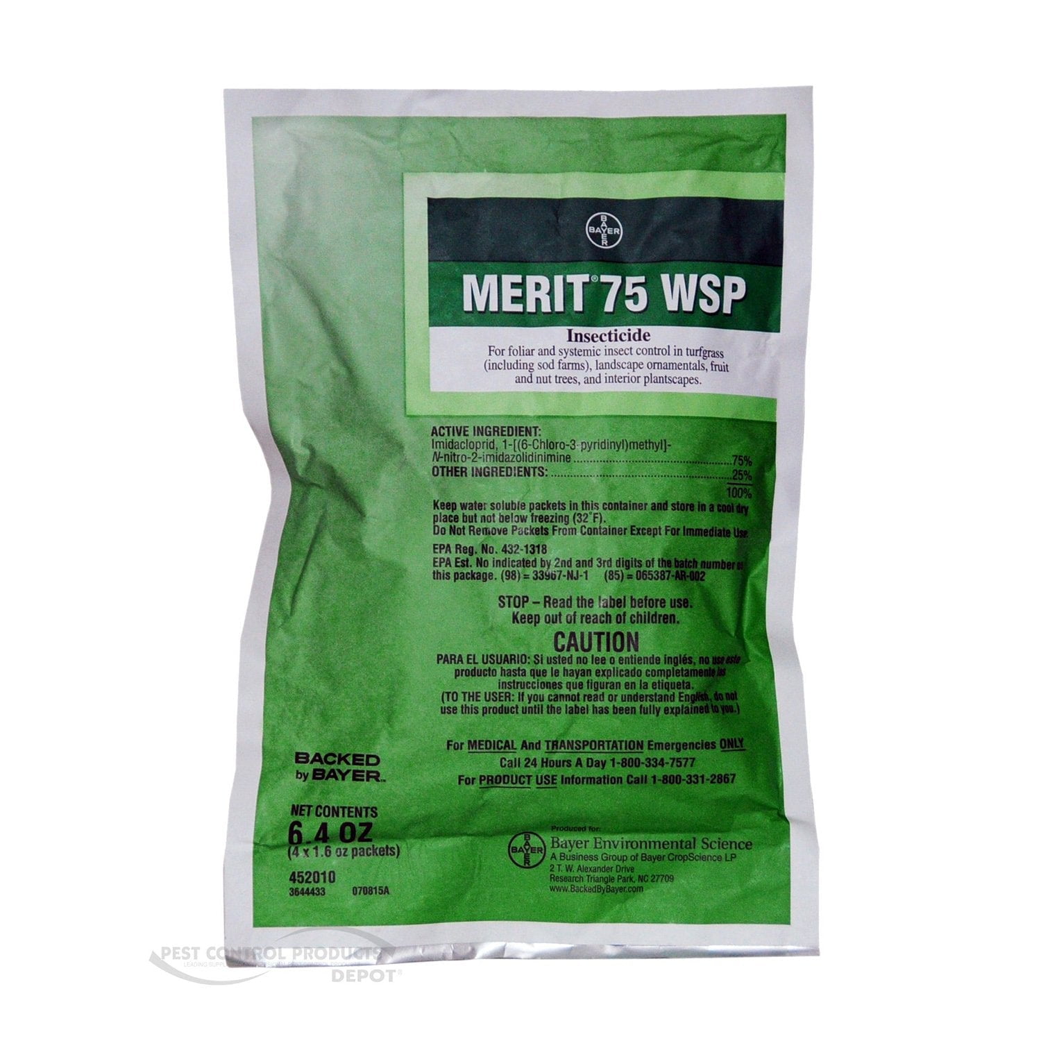 Bayer Merit 75WSP Insecticide 1.6oz, Imidacloprid Turf Grub Control ...