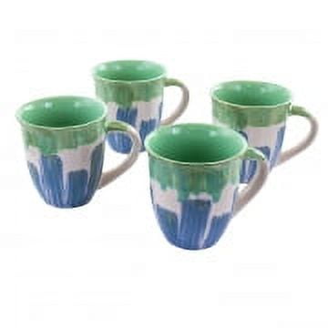 Meritage Coral 4 Piece 20 Ounce Stoneware Cup Set in Green - Walmart.com