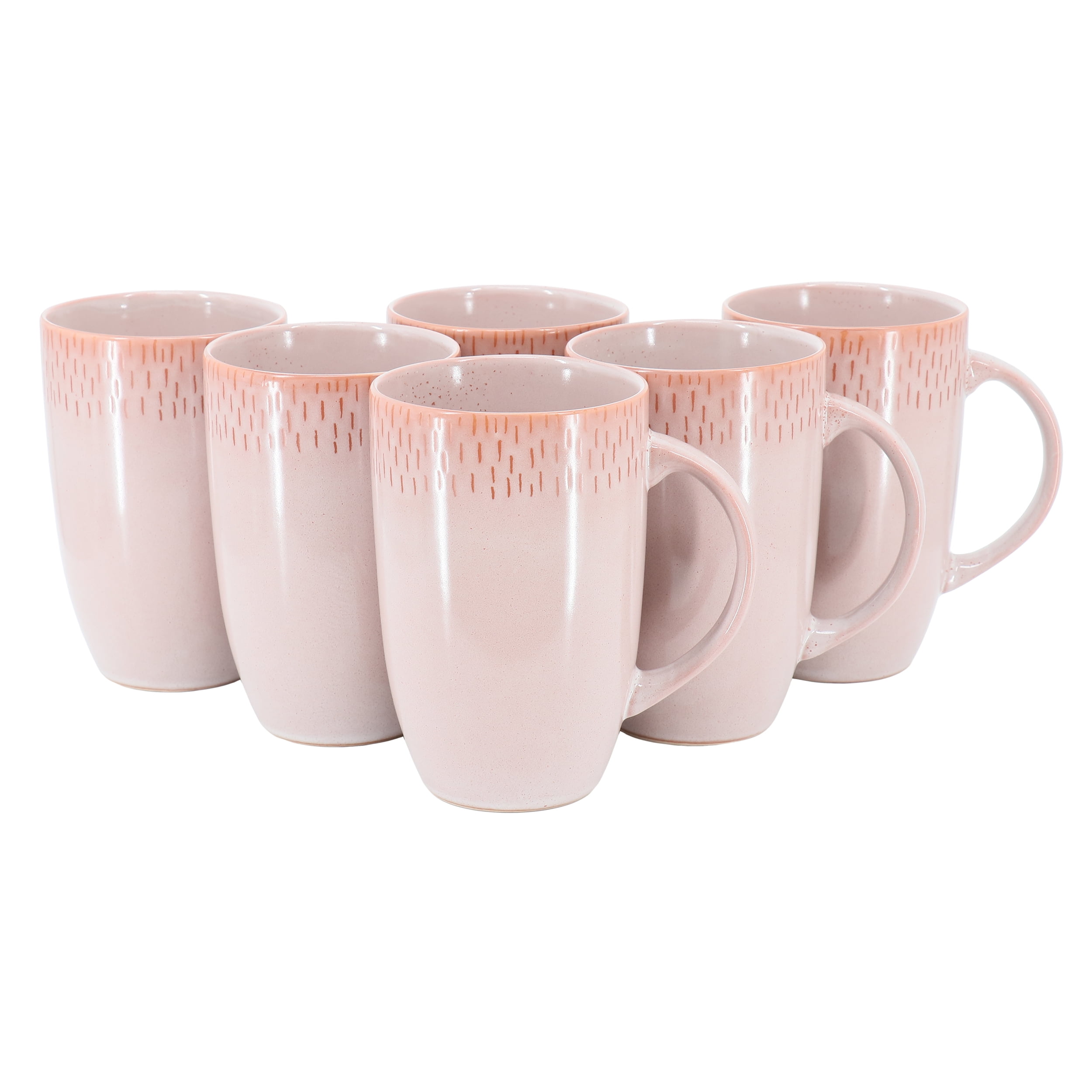 Meritage Jasper 6 Piece 22 Ounce Stoneware Tall Latte Cup Set in Beige ...