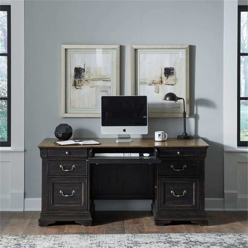 Meritage Jr Executive Desk - Aged Charcoal - Walmart.com