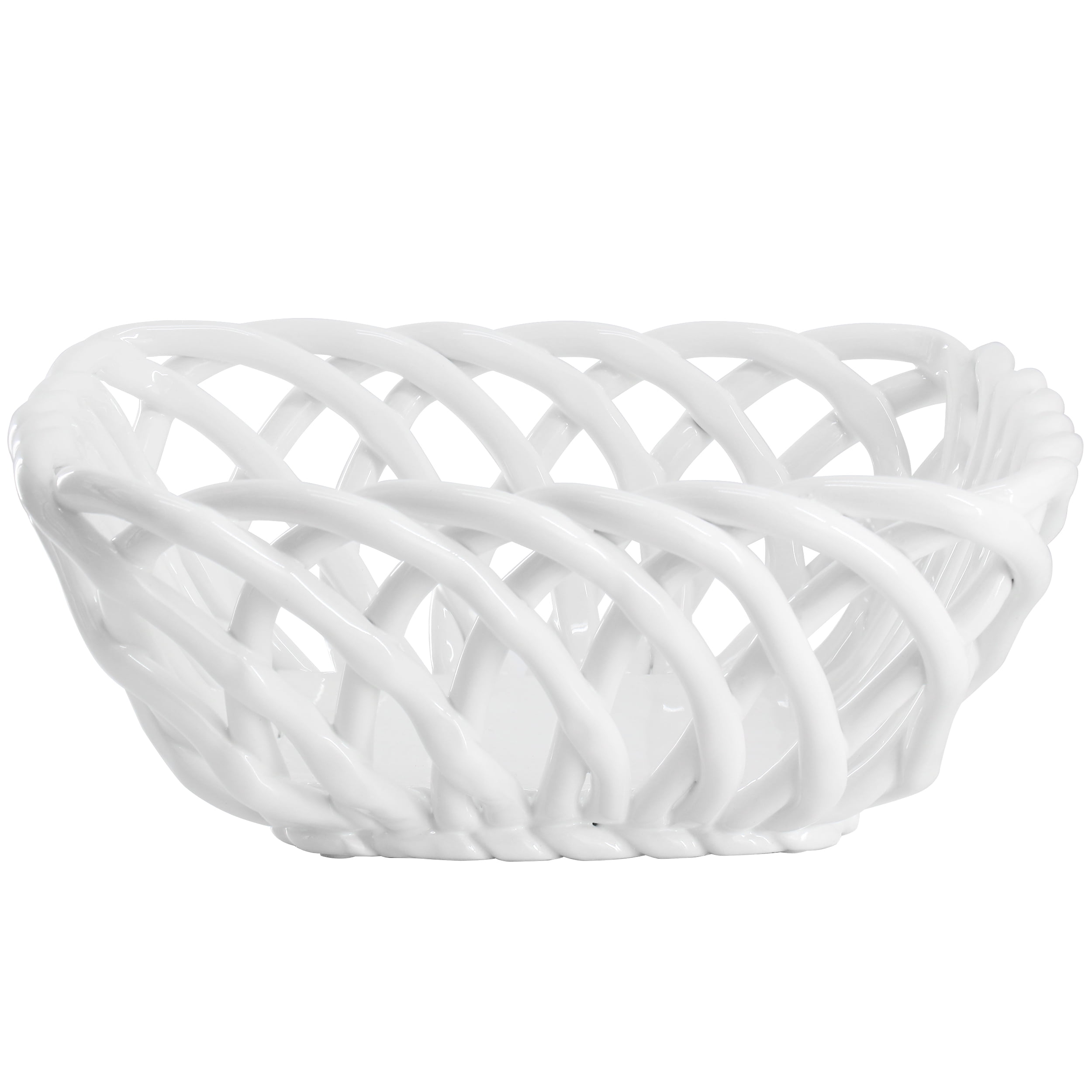 Meritage Modern Prestige 9 Inch Square Dolomite Basket Serving Bowl in ...