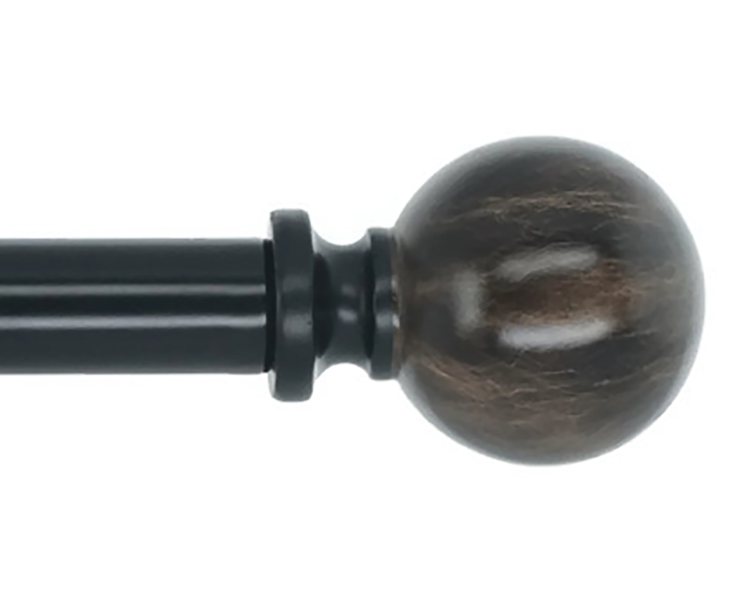 Meriville 1-Inch Diameter Double Window Treatment Curtain Rod, Black ...