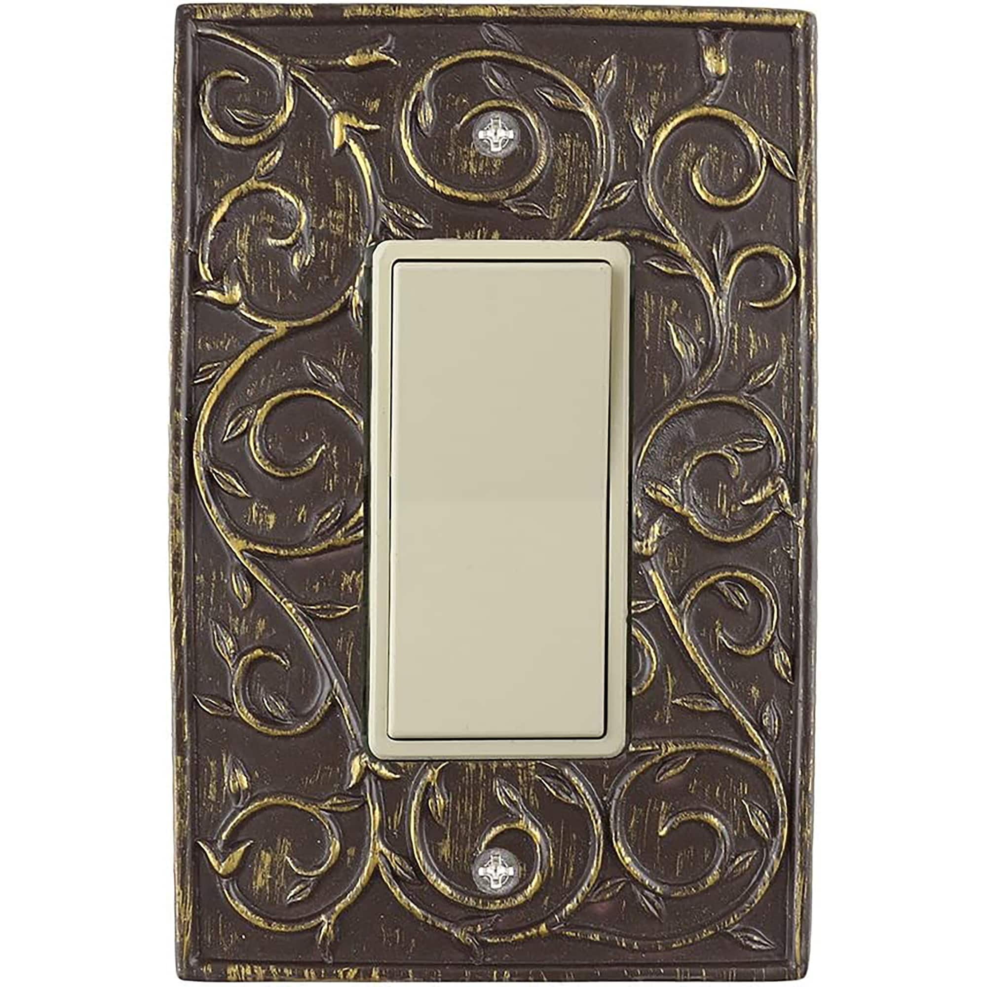 Meriville French Scroll Rocker Wallplate, Single Switch Cover, Bronze ...