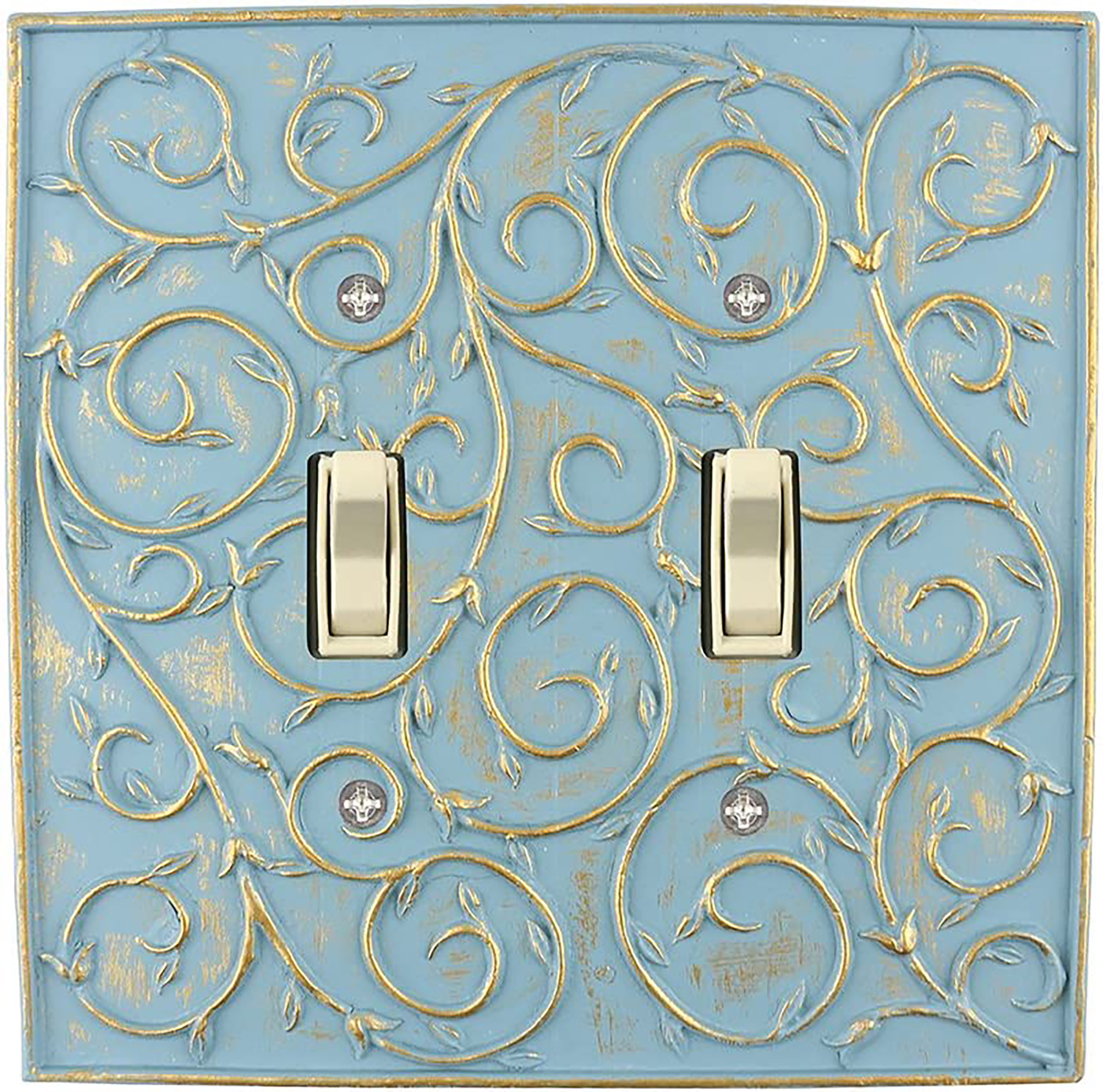 Meriville French Scroll 2 Toggle Wallplate, Double Switch Electrical ...