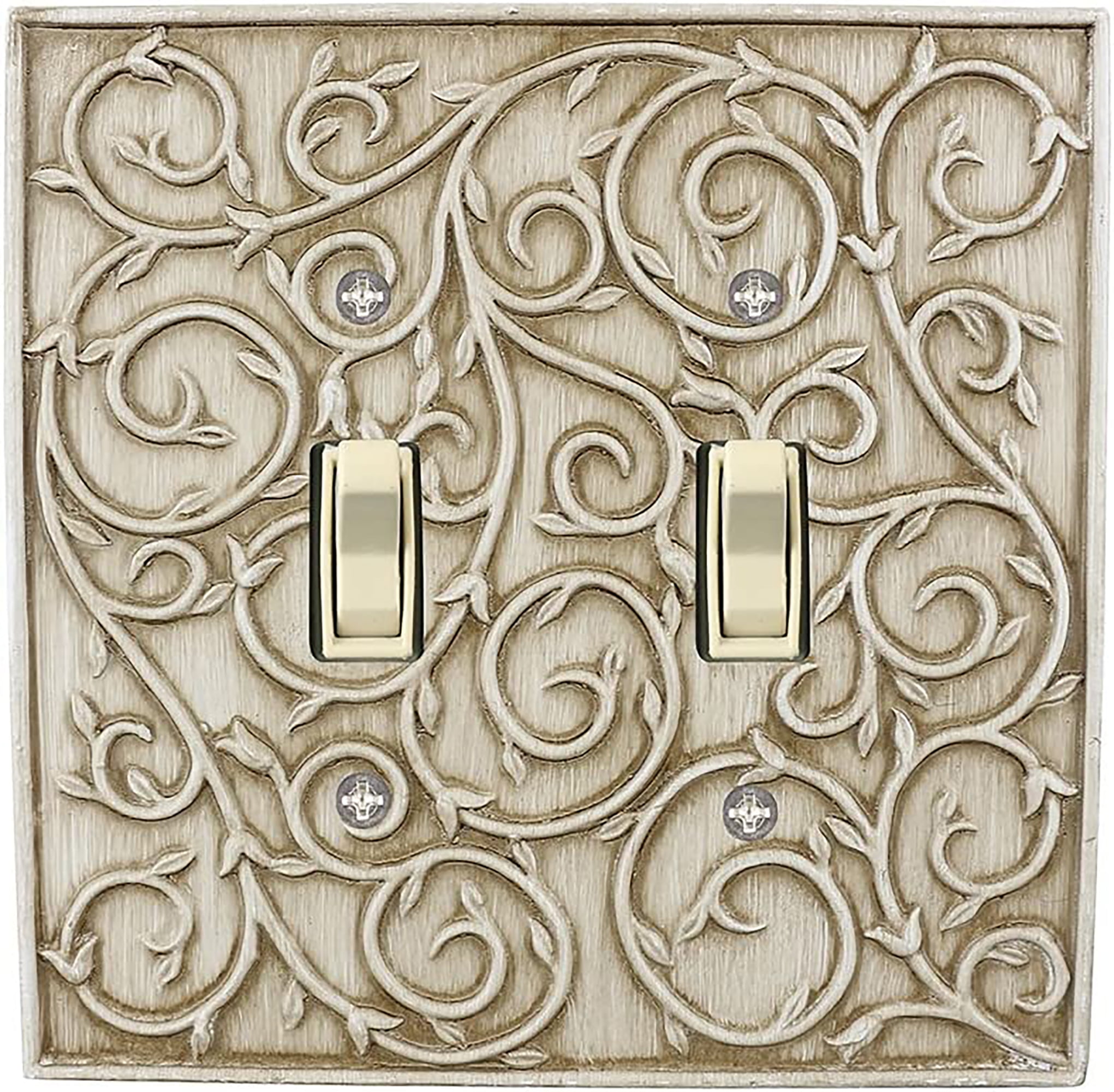 Meriville French Scroll 2 Toggle Wallplate, Double Switch Electrical ...