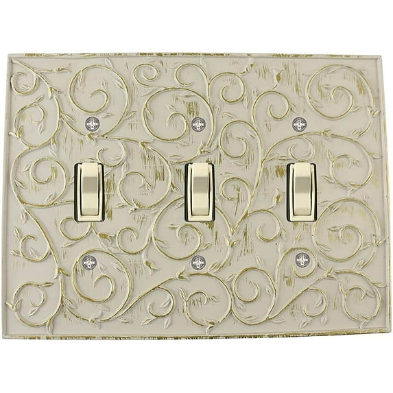 Meriville French Scroll 3 Toggle Wallplate, Triple Switch Electrical ...