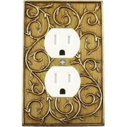 Meriville French Scroll 2 Toggle Wallplate, Double Switch Electrical ...