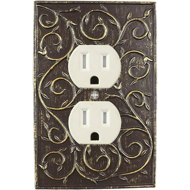 Meriville French Scroll Electrical Outlet Wall Plate Cover, Hand ...