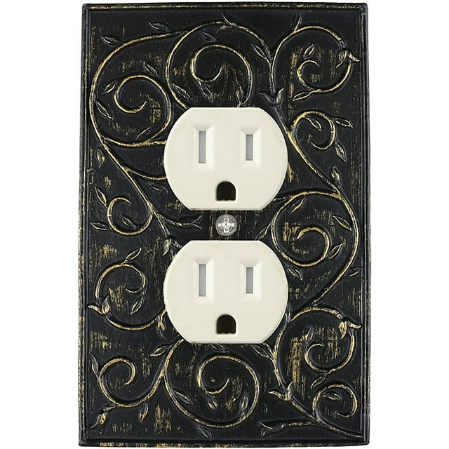 Meriville French Scroll Electrical Outlet Wall Plate Cover, Hand ...