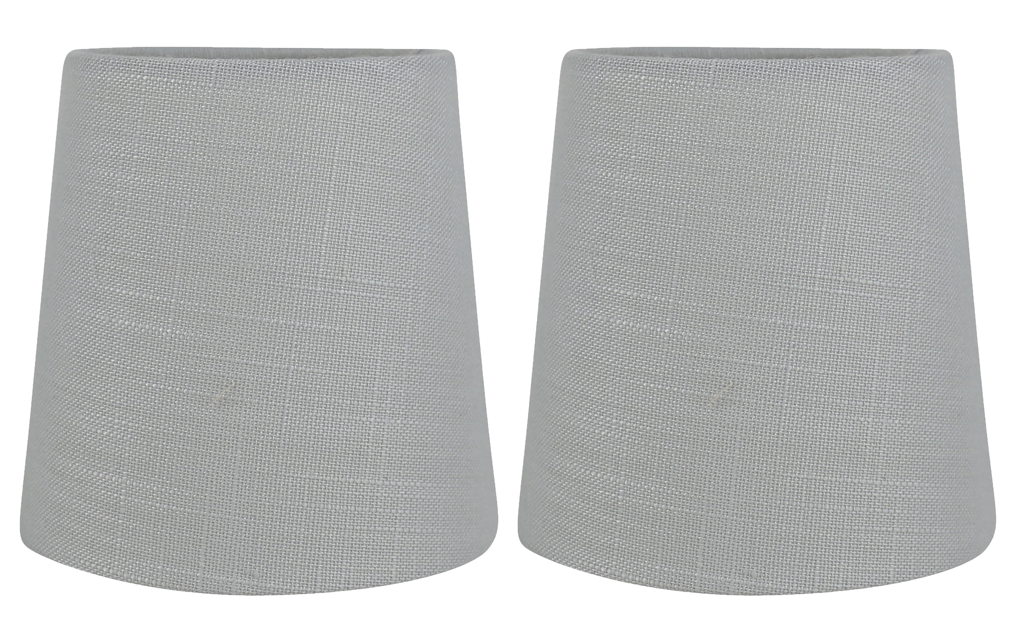 Meriville Set of 2 Gray Linen Clip On Chandelier Lamp Shades, 4-inch by ...
