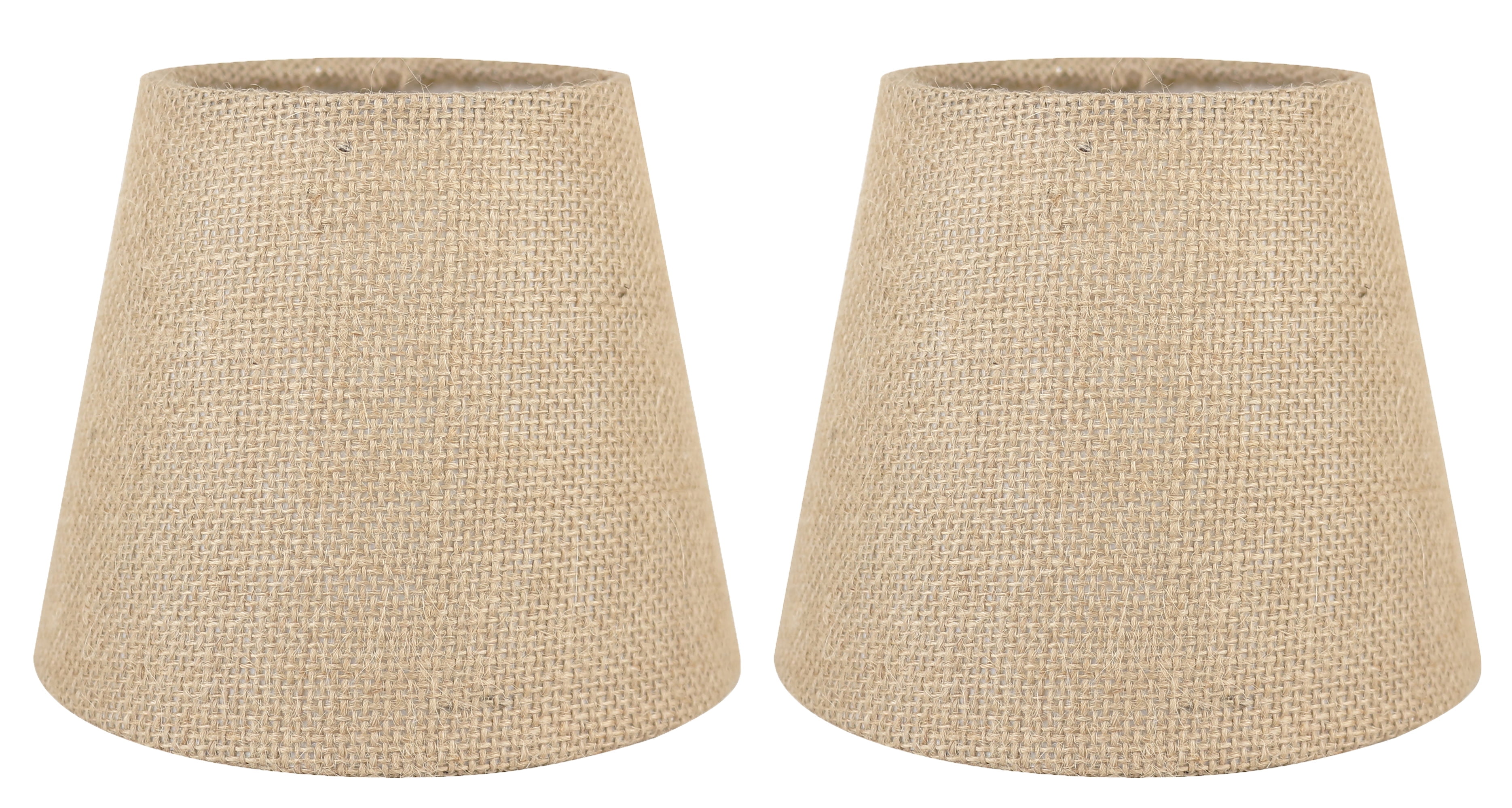 Meriville Set of 2 Natural Burlap Clip On Chandelier Lamp Shades, 4 ...
