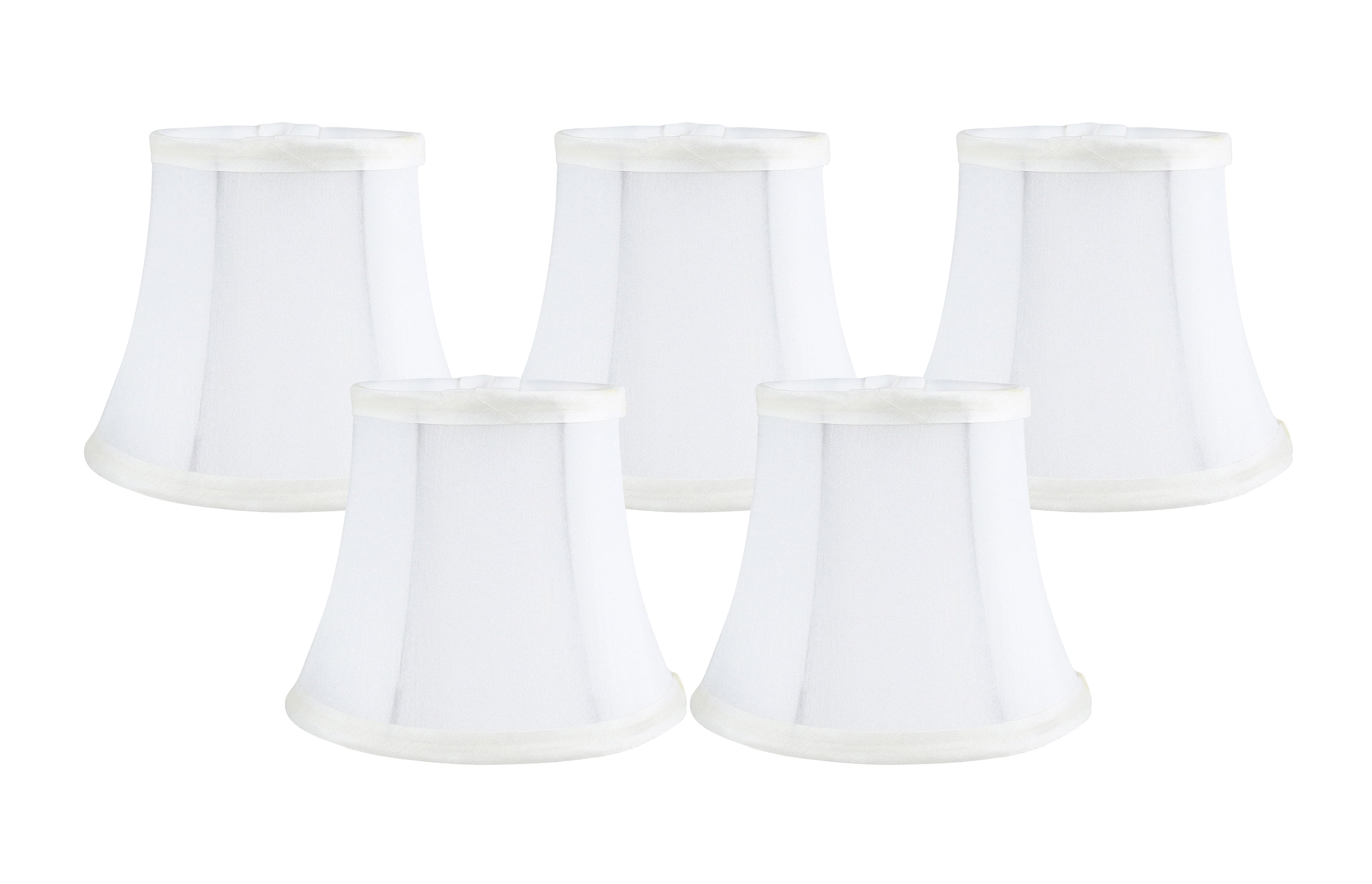 Meriville 5-Piece Set, Off White Faux Silk Clip-On Chandelier Lamp ...