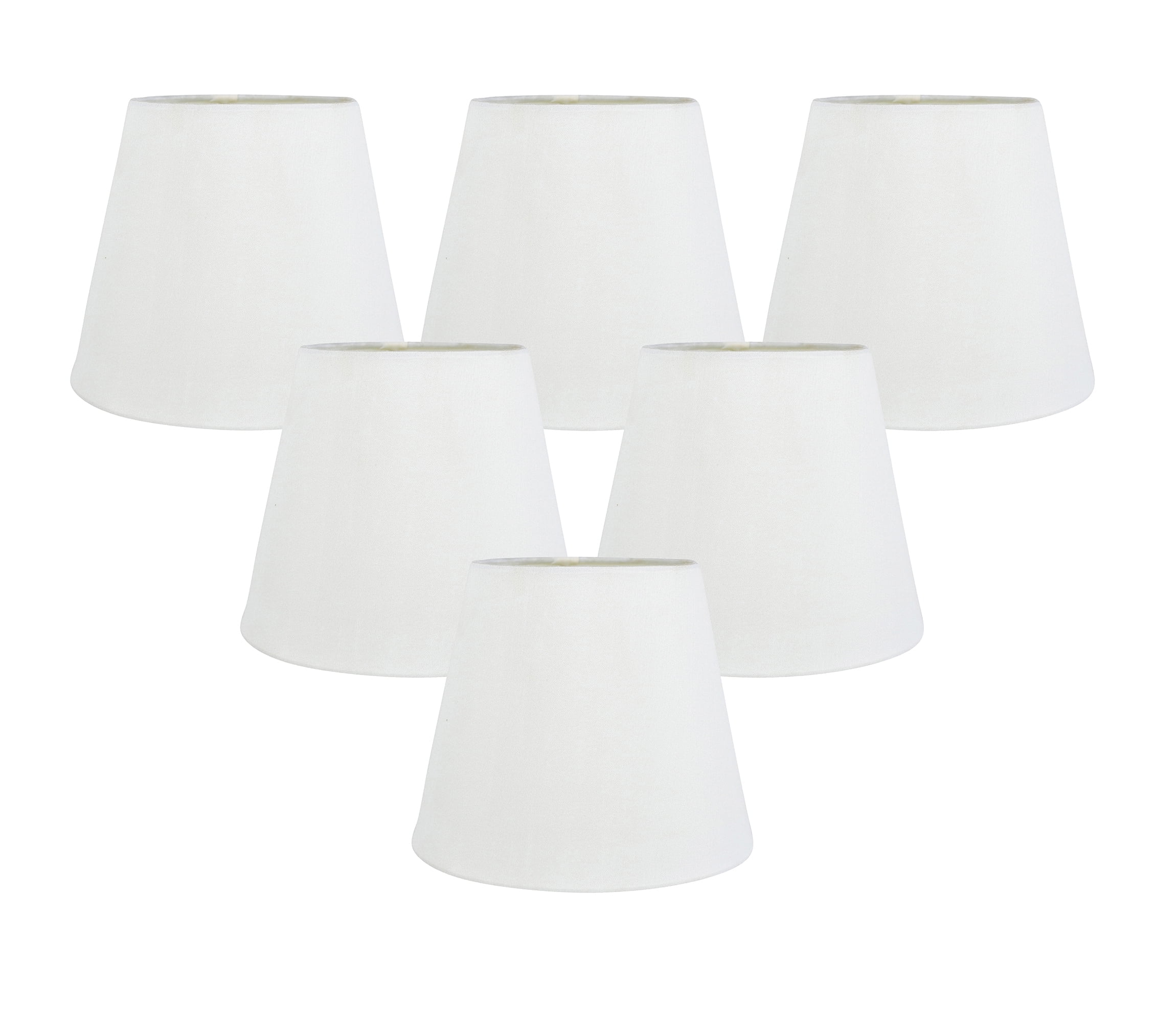 Meriville Set of 6 Off White Faux Silk Clip On Chandelier Lamp Shades ...