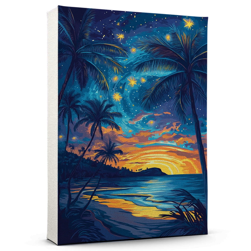 Merizo Travel Canvas Art Print, Guam Wall Canvas Starry Night, Merizo ...