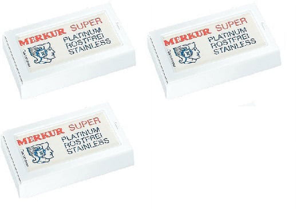 Merkur Stainless Shaving Double Edge Safety Razor Blades, 10 ct. (Pack ...
