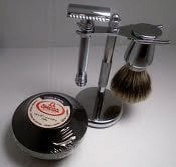 Merkur Shave Set With 38C Long Handle Barber Pole Razor + Chrome Stand ...