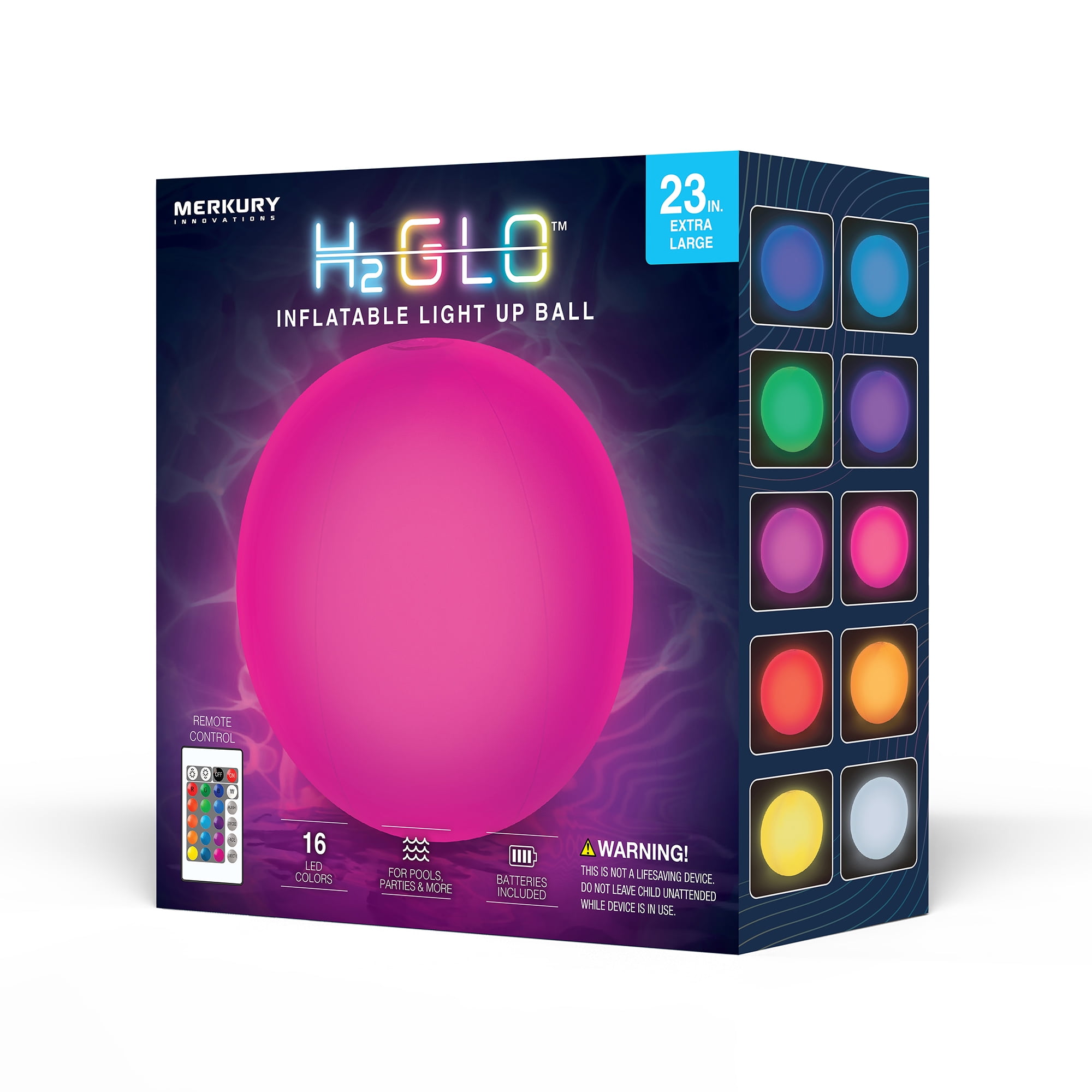 Merkury Innovations 23.6 Inflatable LED Light-Up Ball - Walmart.com