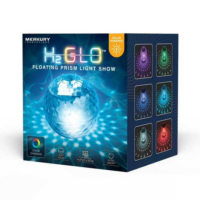 Merkury Innovations H2GLO Solar-Powered Floating LED Prism Pool Light ...