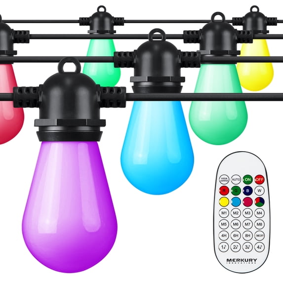 Merkury Innovations Indoor + Outdoor Cafe Lights | Multicolored LED ...