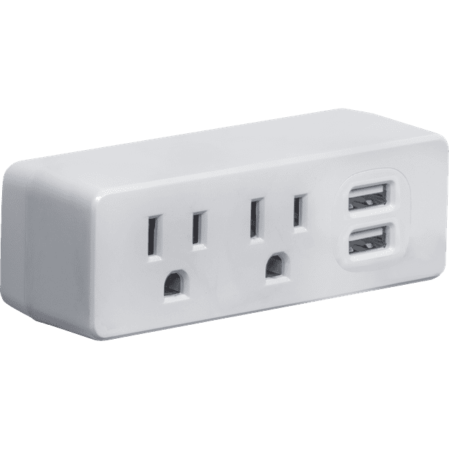 Merkury Innovations Slimsocket Wall Plate - Dual AC Outlets, 2 USB ...