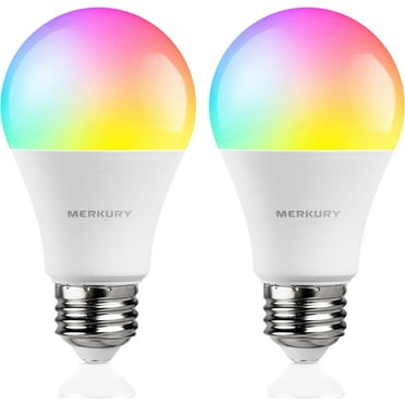 Merkury Innovations Indoor A19 Smart Light Bulb, 60W Dimmable White LED ...
