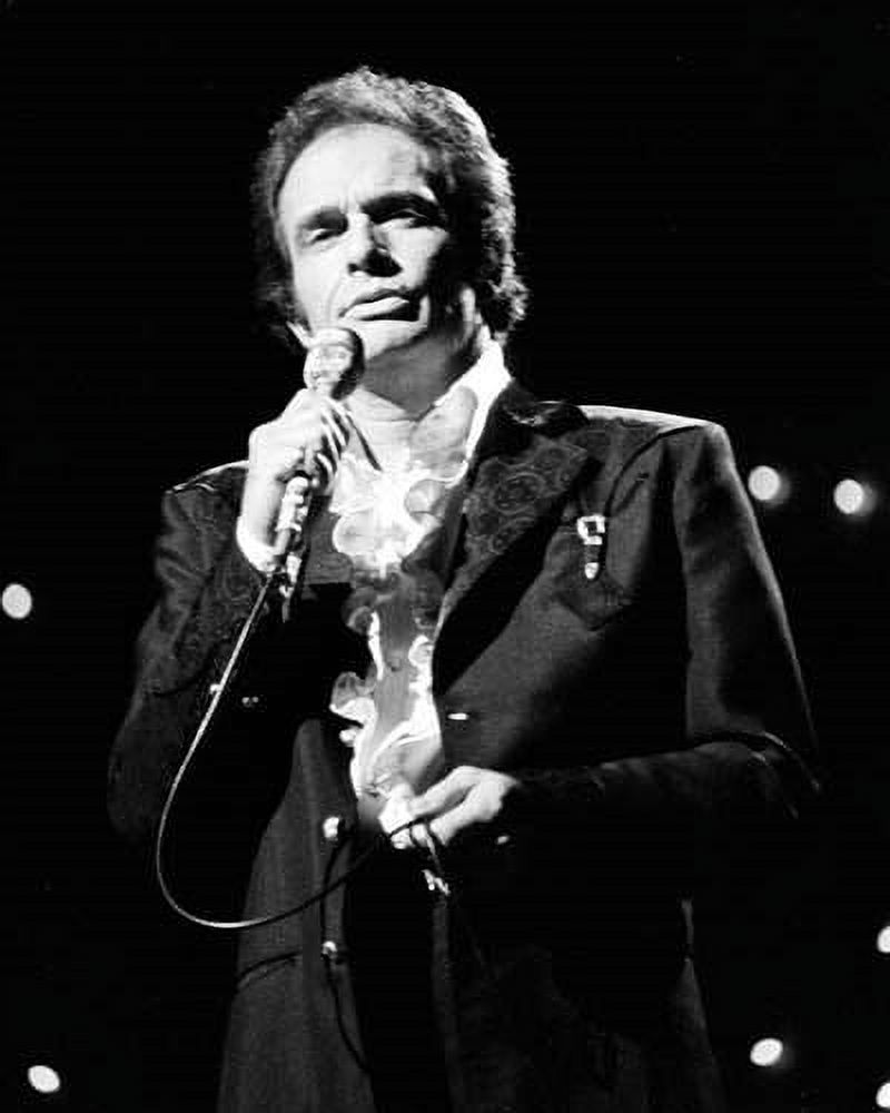 Merle Haggard The Hag performing in concert 1980's in black coat 24x36 ...