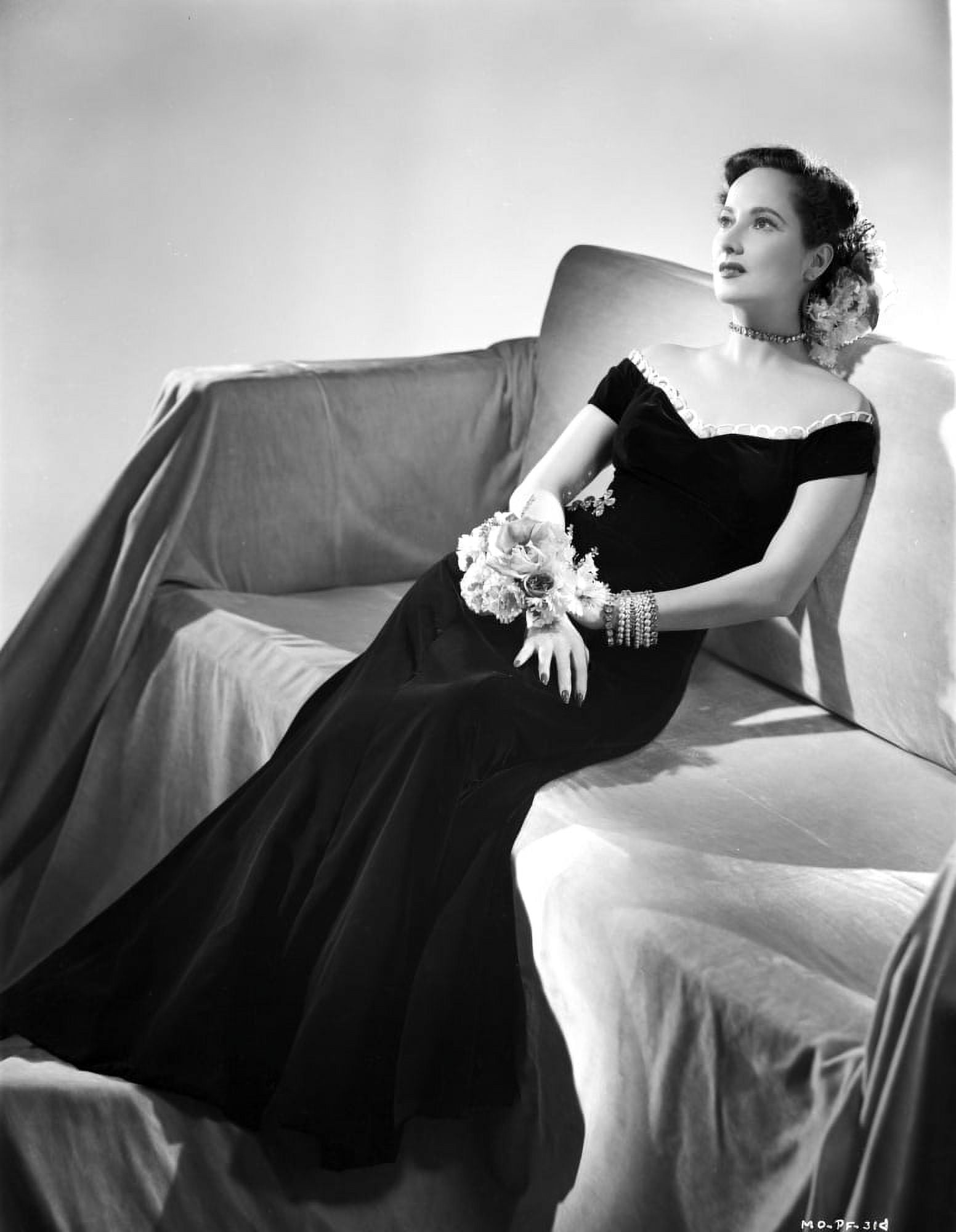 Merle Oberon on a Dress and sitting Photo Print (24 x 30) - Walmart.com