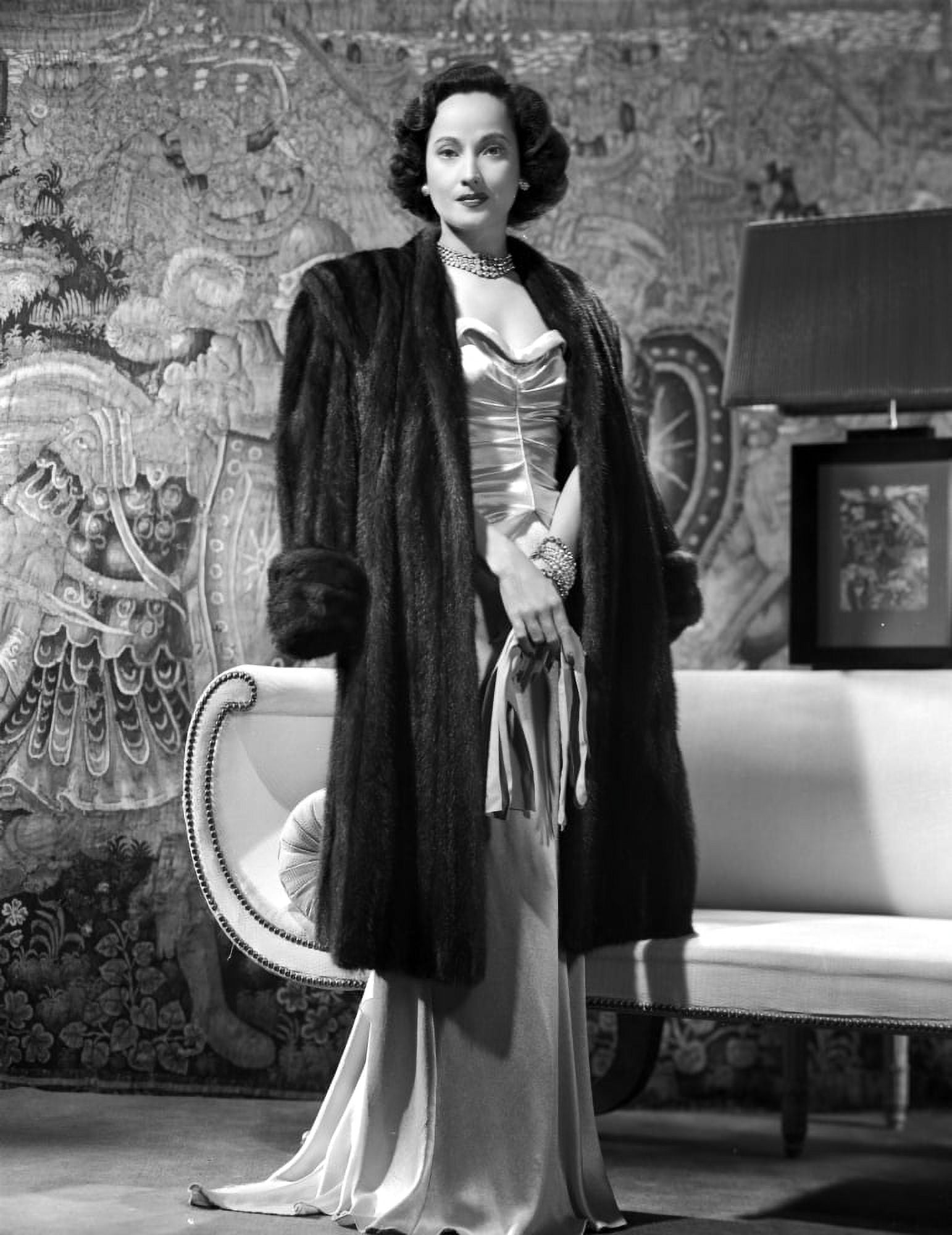 Merle Oberon wearing Coat and Dress Photo Print (24 x 30) - Walmart.com