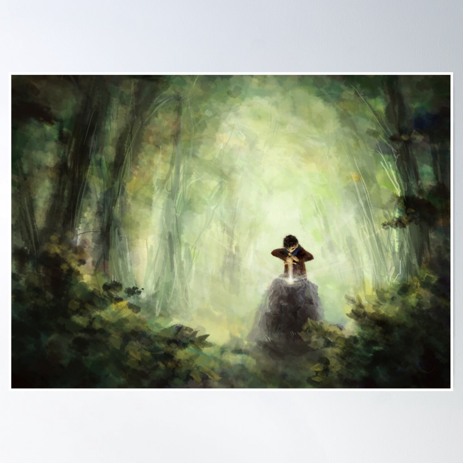 Merlin: Placing The Sword In The Stone Poster Wall Art, Modern Wall ...
