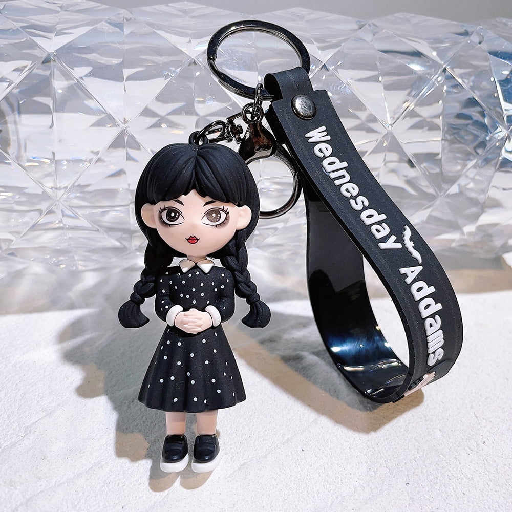 Merlina, Wednesday Addams 3D Silicone Keychain/Bag Charm/Car Ornament ...