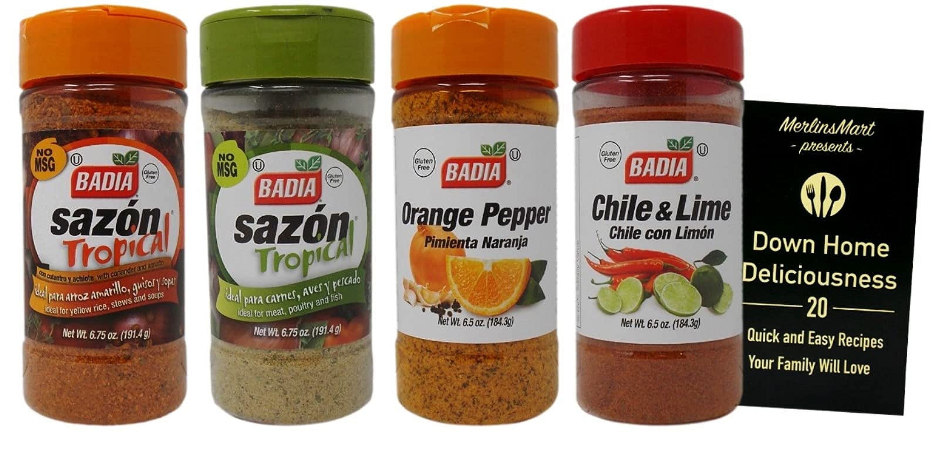 Badia Spices Seasoning 4 Flavor Variety 1 Each: sazon tropical ...