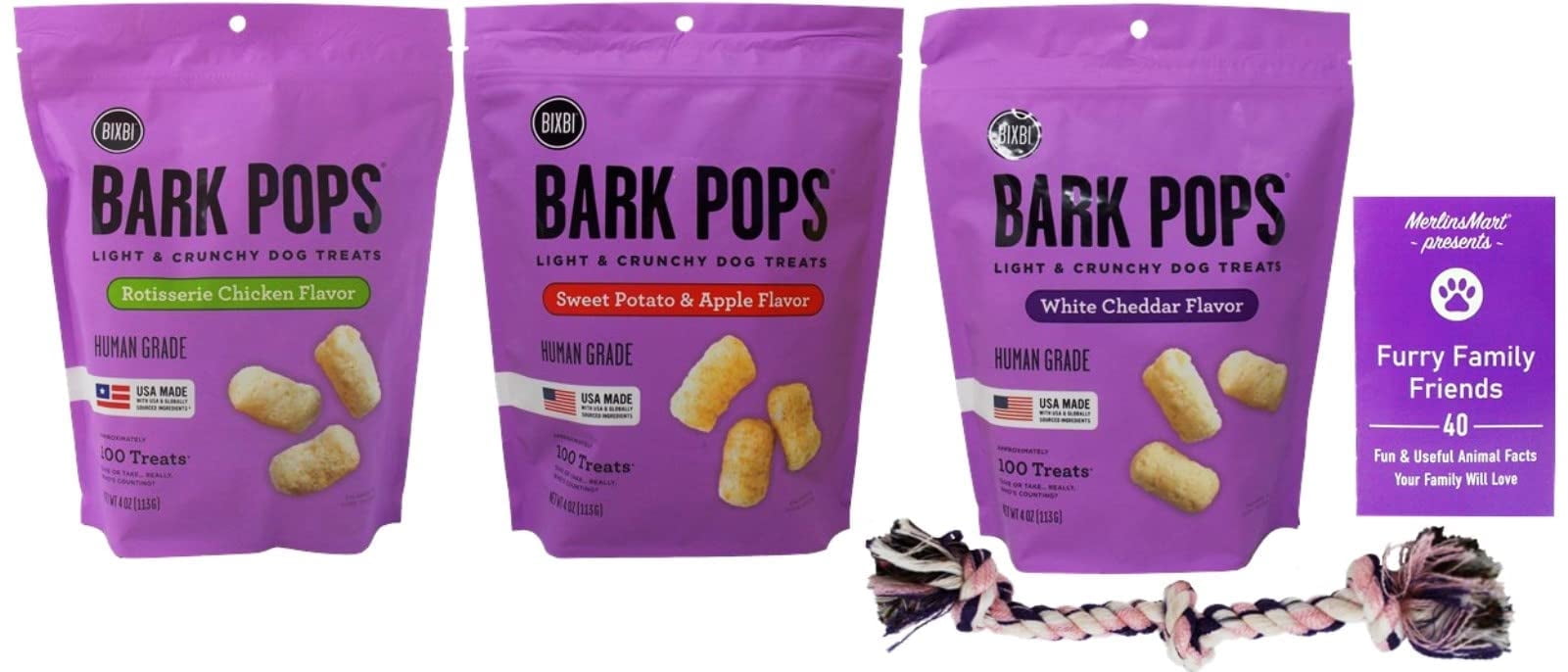 Bixbi Bark Pops Crunchy Dog Training Treats Variety, (1) Each ...